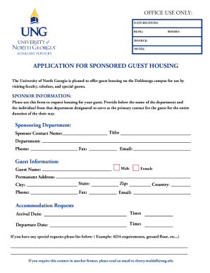 Fillable Online Sponsored Guest House Form Fax Email Print - pdfFiller