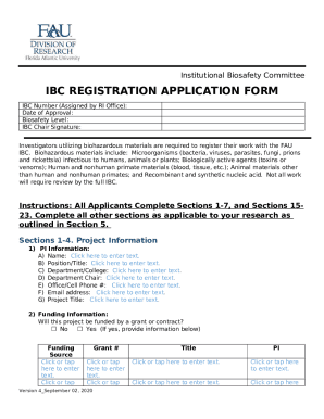 IBC Registration Application Doc Template | pdfFiller