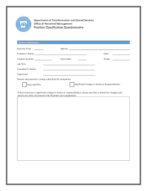 Fillable Online Position Classification Questionnaire.pdf Fax Email ...
