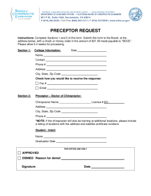 Fillable Online PRECEPTOR REQUEST. PRECEPTOR REQUEST Fax Email Print ...
