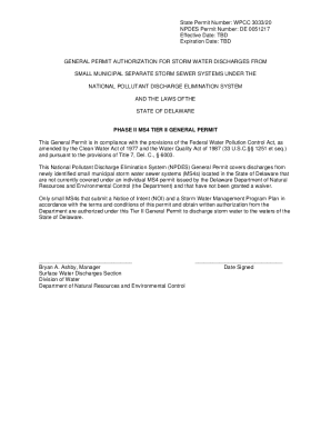 Fillable Online PHASE II MS4 TIER II GENERAL PERMIT FACT SHEET Fax ...