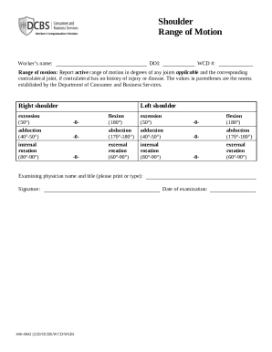 Shoulder Range of Motion. Closing examination, 2279 - wcd oregon Doc ...