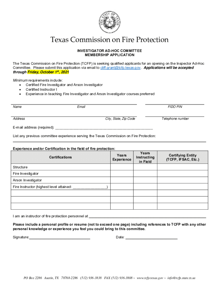 Fillable Online CHAPTER 419. TEXAS COMMISSION ON FIRE PROTECTION Fax ...