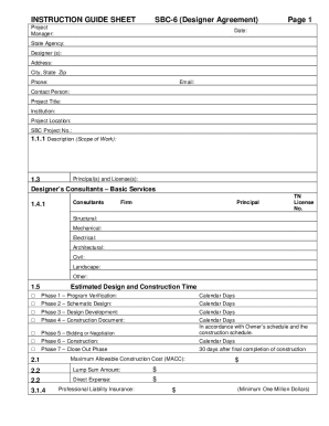 Fillable Online INSTRUCTION GUIDE SHEET SBC-6s (Designer ... - TN.gov ...