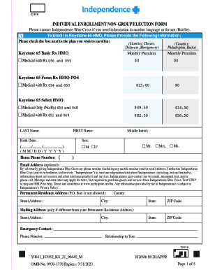 Fillable Online 2021 Keystone 65 HMO Enrollment Form. Use this form to ...