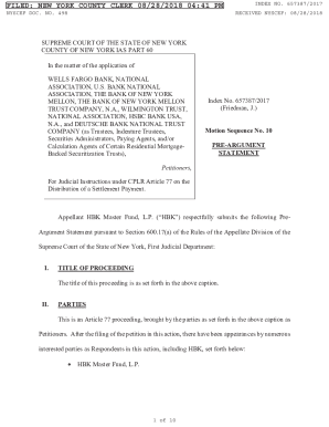Fillable Online PRE-ARGUMENT STATEMENT Fax Email Print - pdfFiller