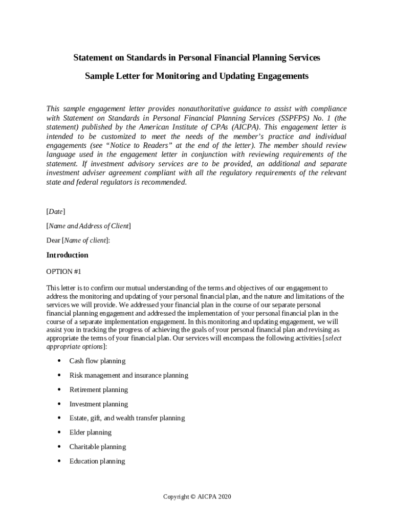 Sample Engagement Letter For Personal Financial Statements Doc Template ...