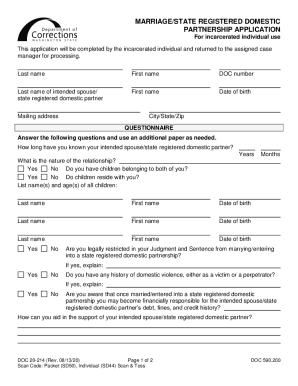 Fillable Online doc wa www.doc.wa.govdocsformsMARRIAGE/STATE REGISTERED ...