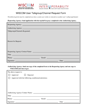 Fillable Online Talkgroup Request Form - oec.wi.gov Fax Email Print ...