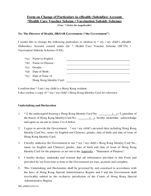Fillable Online Form on Change of Particulars in ... - Health Care ...