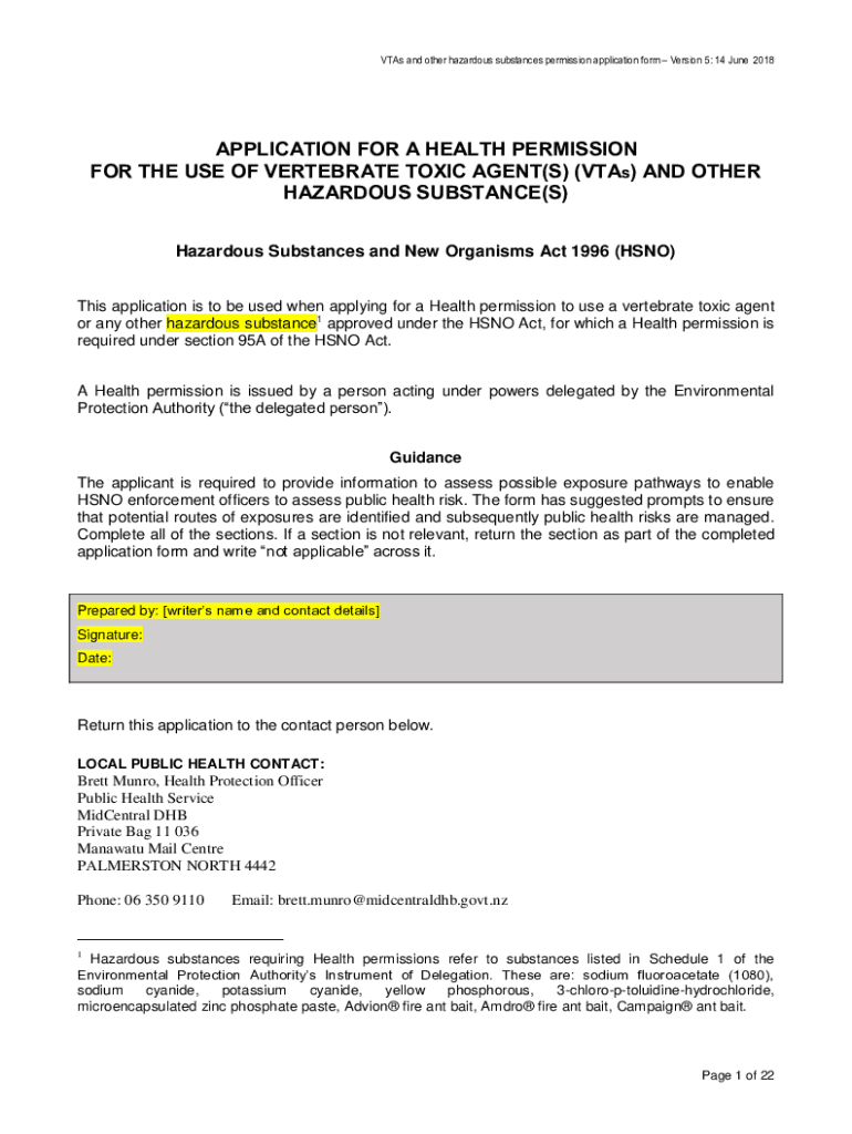 Fillable Online STANDARD APPLICATION FORM FOR THE USE OF ... - Health ...