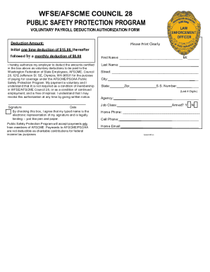 Fillable Online WFSE/AFSCME COUNCIL 28 PUBLIC SAFETY PROTECTION PROGRAM ...