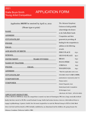 Fillable Online 2021 Stella application form Fax Email Print - pdfFiller