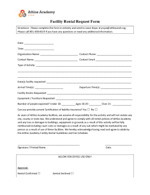 Fillable Online Facilities Scheduling Rental Request Form.docx Fax ...