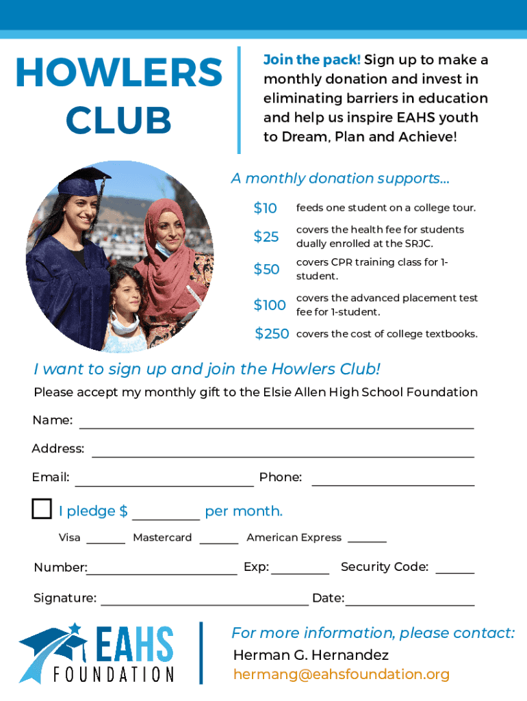 Fillable Online Howlers Club Sign Up Form Fax Email Print - pdfFiller