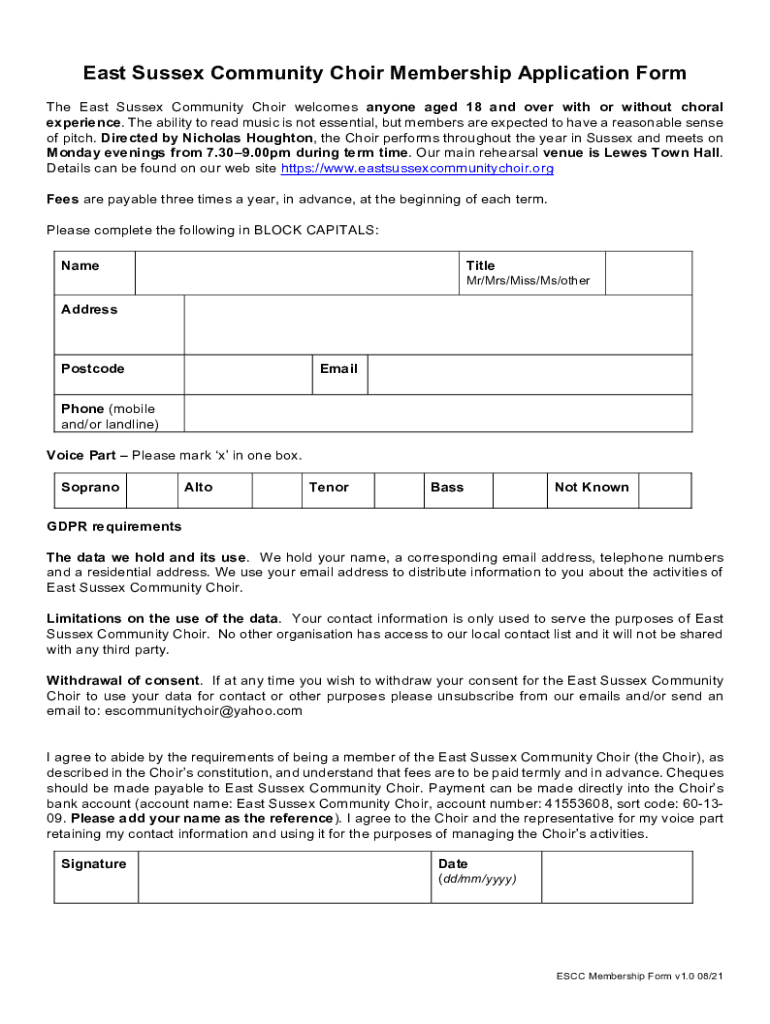 Fillable Online ESCC Membership Form v1.0 0821.docx Fax Email Print ...