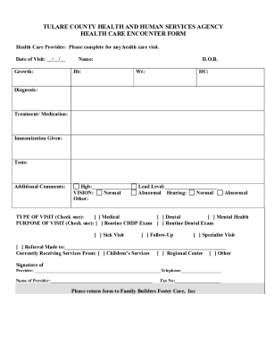 Fillable Online health Encounter form.doc Fax Email Print - pdfFiller