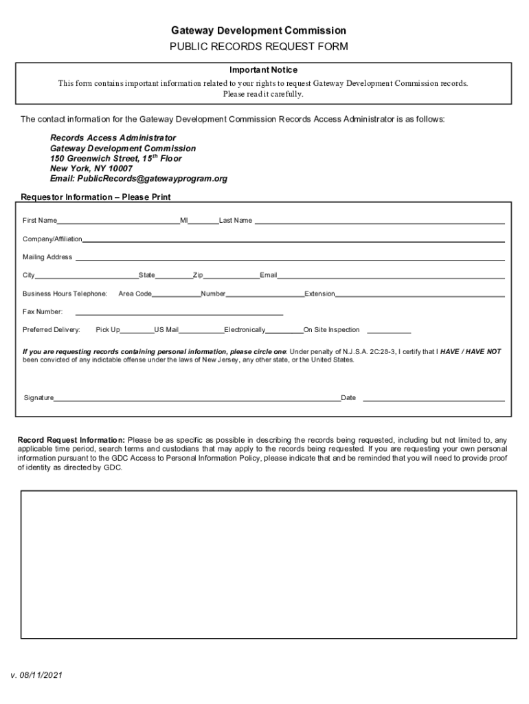 Fillable Online GDC Records Request Form Fax Email Print - pdfFiller