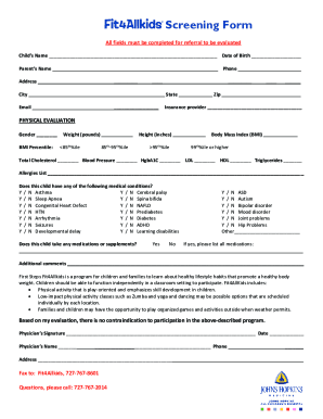 Fillable Online THSteps Child Health Record Forms Instructions Fax ...