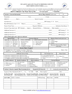 Fillable Online IAP Screening Survey Form 2021 - lakestewardsofmaine ...
