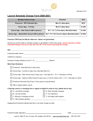 Fillable Online School Age Schedule Change Form Fax Email Print - pdfFiller