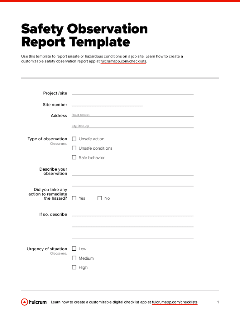 Fillable Online Job Safety Observation Form TemplateJotform Fax Email ...