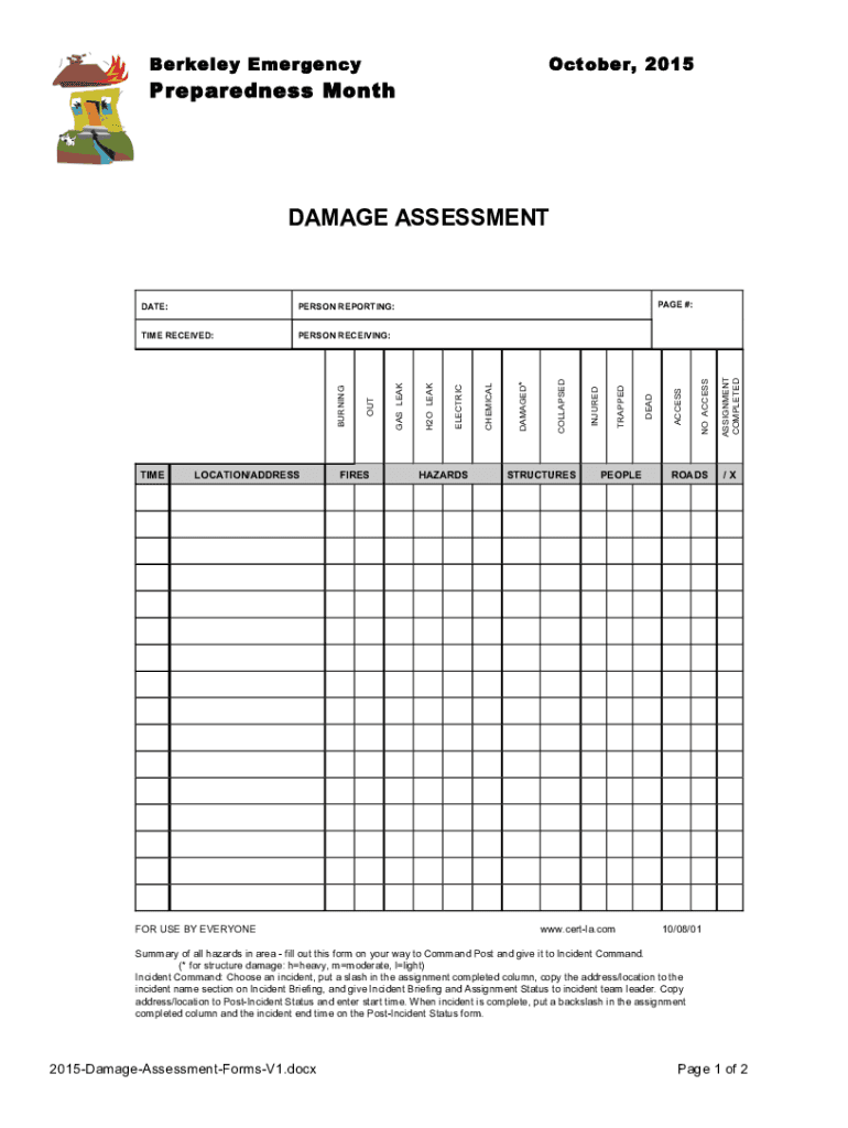 Fillable Online 2015-Damage-Assessment-Forms-V1 Fax Email Print - pdfFiller
