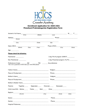 Fillable Online Young Preschool * Preschool * Pre-Kindergarten Fax Email Print - pdfFiller