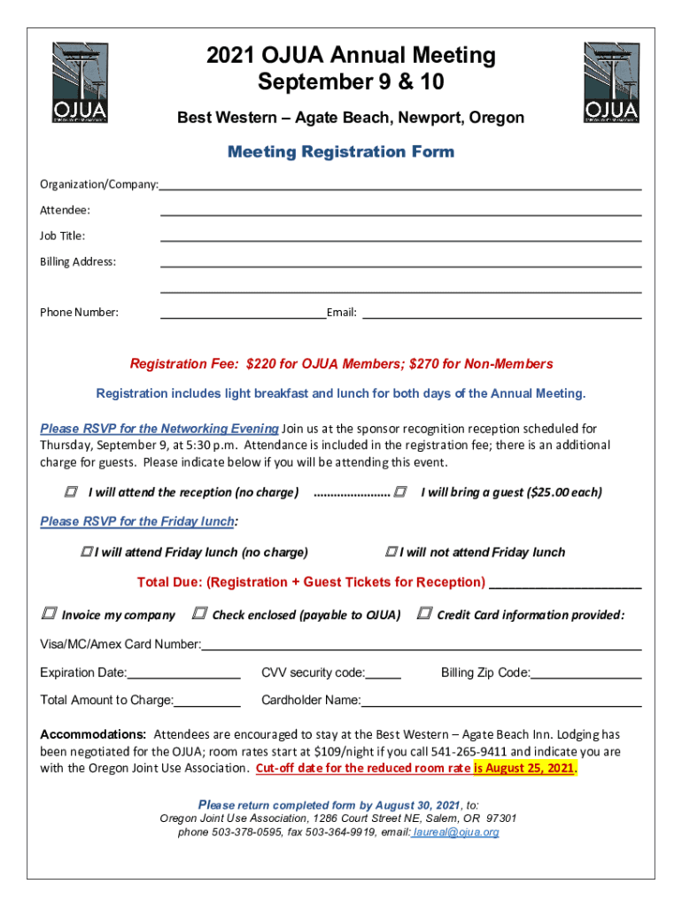 Fillable Online www.ojua.org wp-content uploads2016 Attendee ...