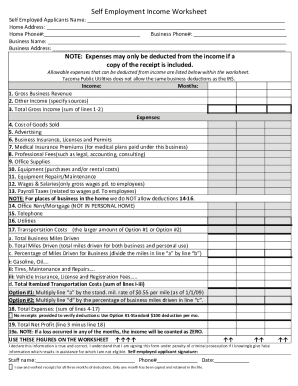 Fillable Online Reporting Self-Employment Income to the Marketplace ...