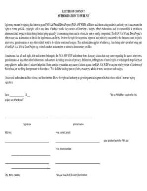 Fillable Online CONSENT FORM AND RELEASE PAN AM WDP 2017 Fax Email ...