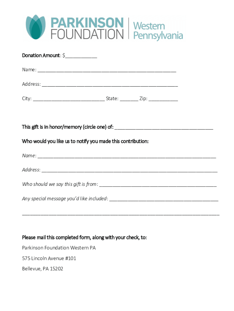 Fillable Online Memorial and Honor Mail Donation Form - St. Jude ...