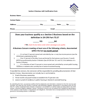 Fillable Online Section 3 Business Self-Certification Form (S3B-3 ...