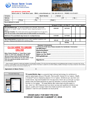 Fillable Online Lead Retrieval Services Order Form - maintenanceshows.info Fax Email Print ...