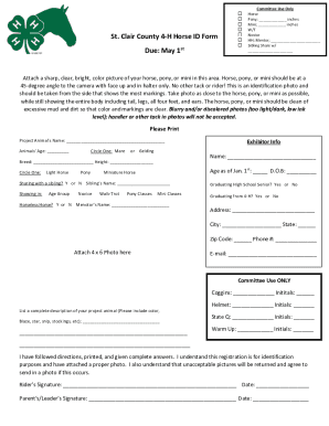 Fillable Online Horse Health Record Form - FREE Printable (.PDF ...