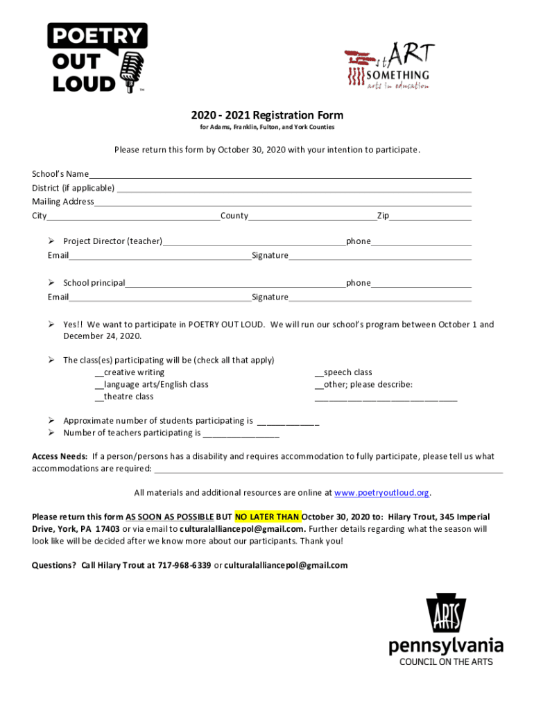 Fillable Online 2020-21 POL Registration Form.docx Fax Email Print ...