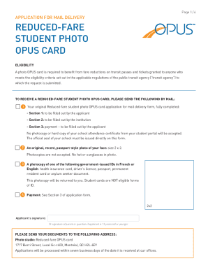 Fillable Online APPLICATION FOR MAIL DELIVERY REDUCED-FARE STUDENT ...