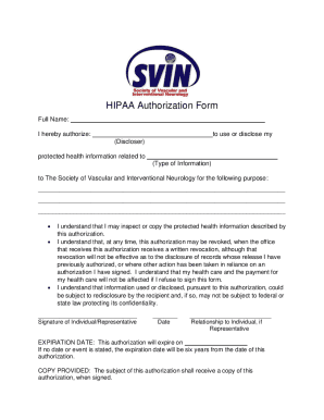 Fillable Online HIPAA Authorization/Disclosure Form Fax Email Print ...