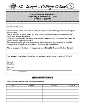 Fillable Online Parent-Teacher Interview Form for Website.doc Fax Email ...