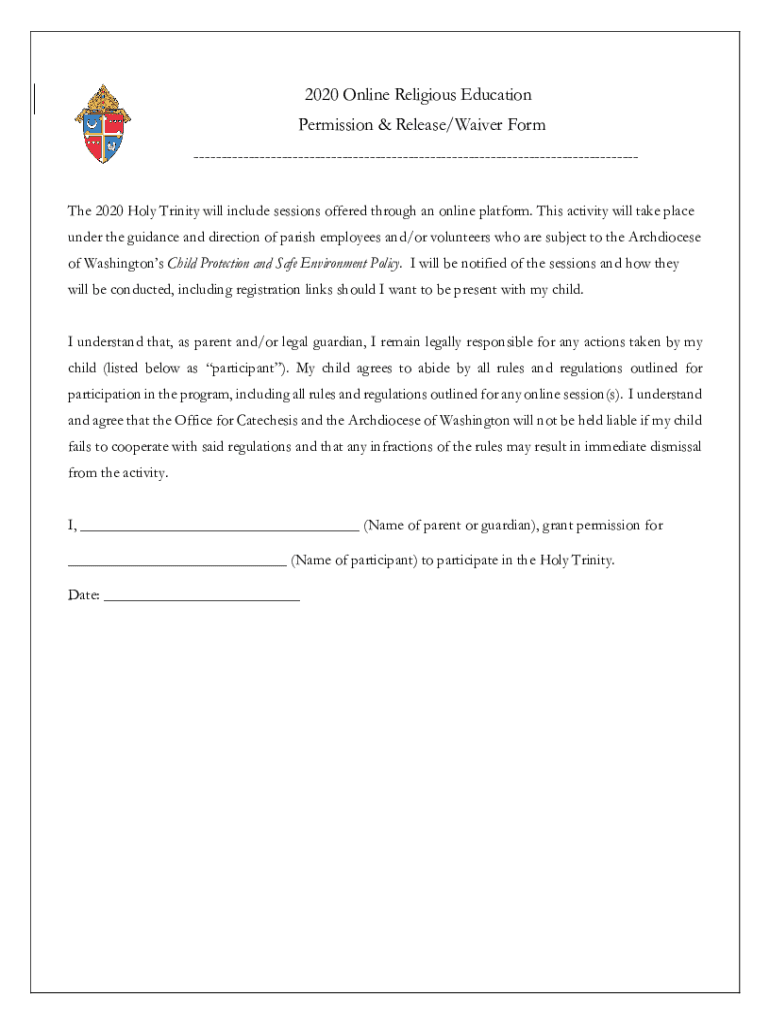 Fillable Online - St. Augustine Catholic Church - Washington, DC Fax ...