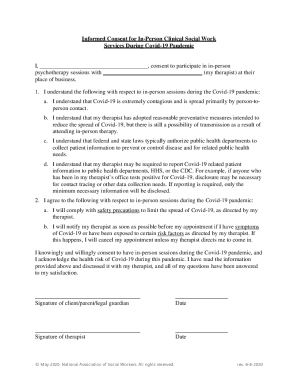 Fillable Online Informed Consent for In-Person Clinical Social Work ...