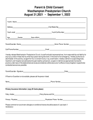 Fillable Online Parent Consent/Information Form Fax Email Print - pdfFiller