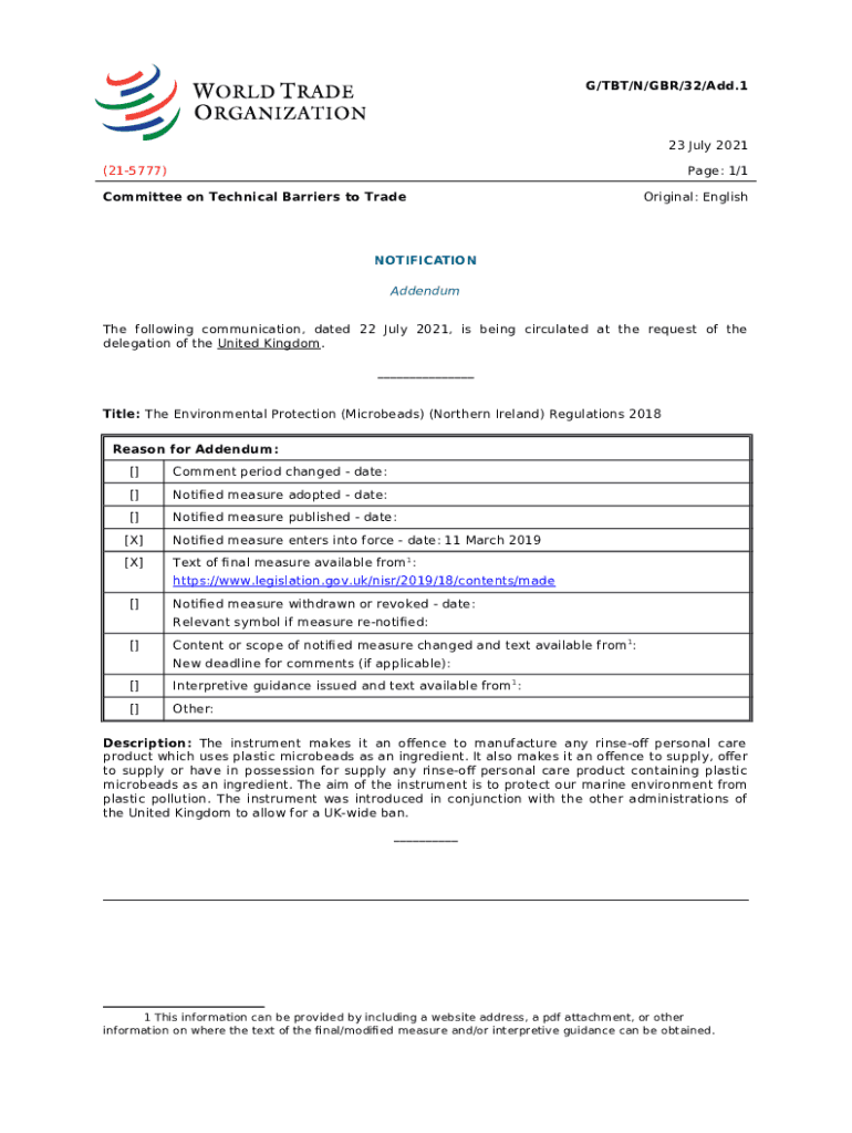 G/TBT/N/BRA/1171/Add.1 NOTIFICATION Doc Template | pdfFiller
