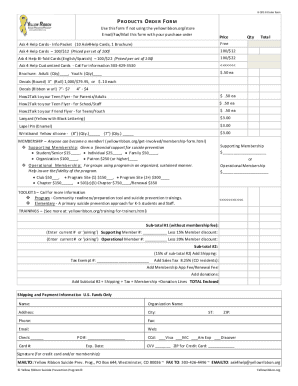 Fillable Online YELLOW RIBBON PRODUCT ORDER FORM Fax Email Print ...