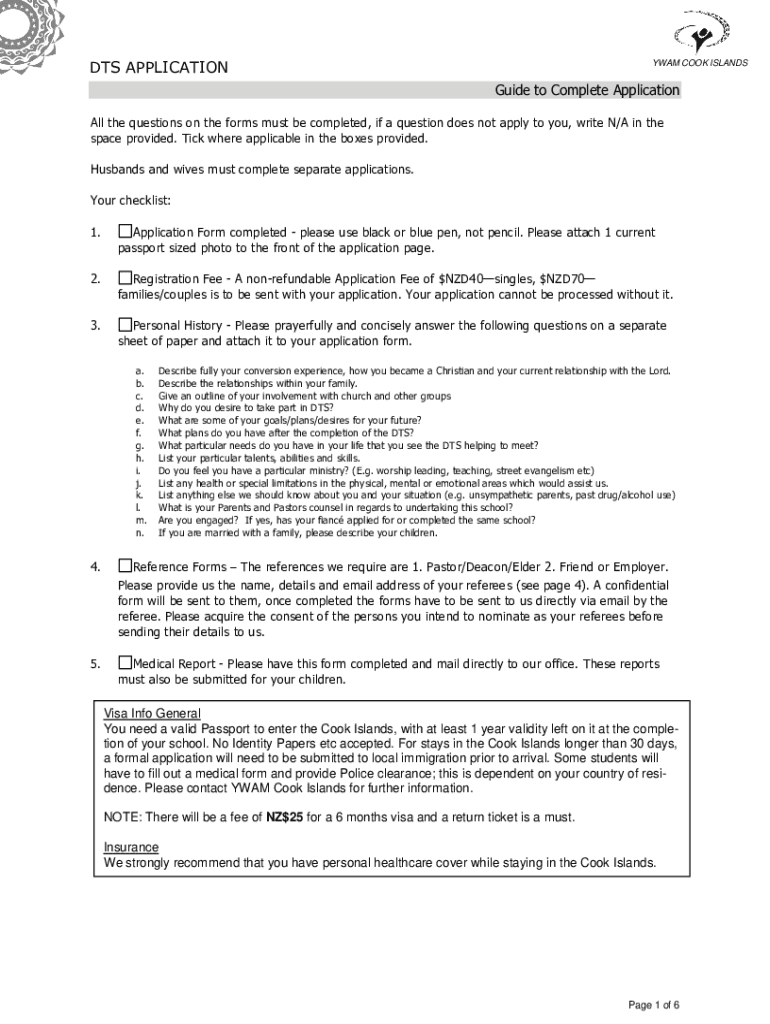 Fillable Online Mission Builder Online Application - YWAM Cook Islands Fax Email Print - pdfFiller