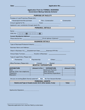 Fillable Online Date: Application No: Application Form for FORMAL ...