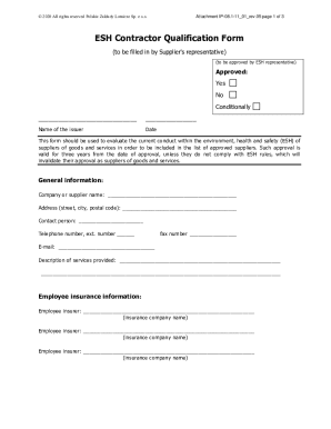 Fillable Online ESH Contractor Qualification Form - pzlmielec.pl Fax ...