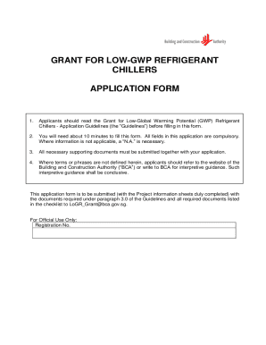 Fillable Online GRANT FOR LOW-GWP REFRIGERANT CHILLERS APPLICATION FORM ...