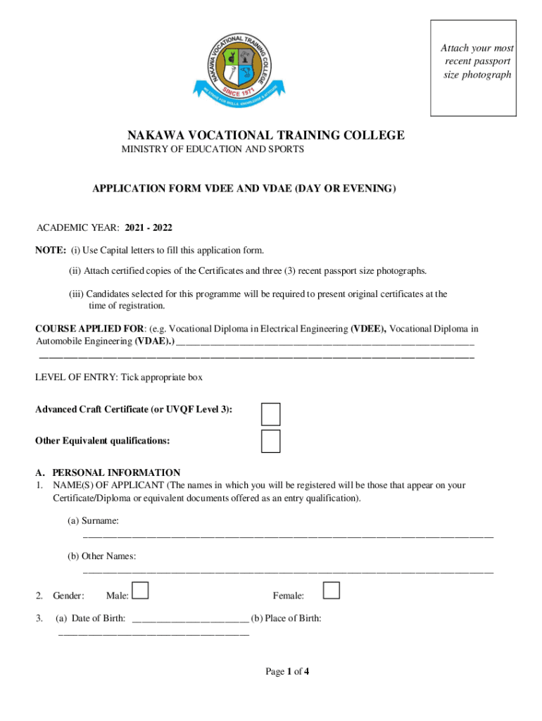 Nakawa Vocational Training Institute - Fill Online, Printable, Fillable ...