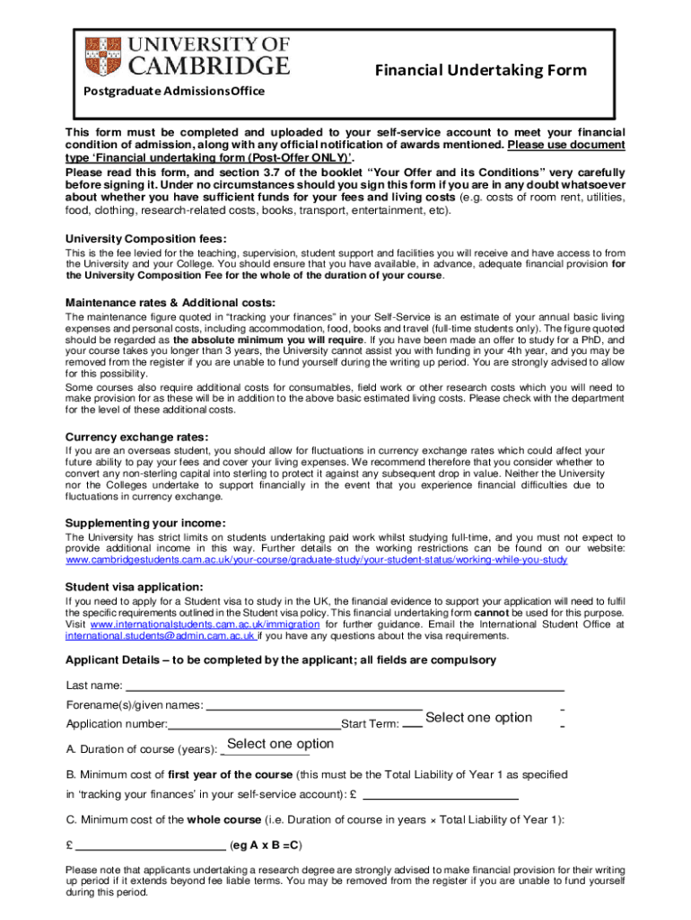 Fillable Online financial undertaking form (2).docx Fax Email Print ...